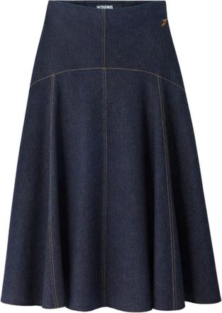 Jacquemus Femme, Jupes, Bleu, Taille: W26 Jupe en Denim Triangle Bleu Fonc&eacute;