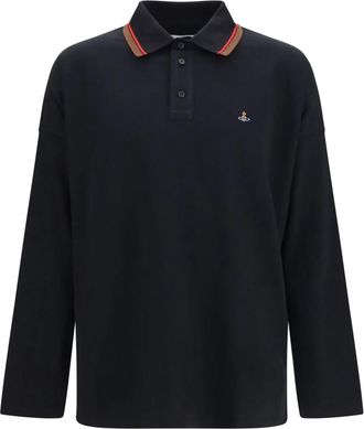 Vivienne Westwood Oversized Langarm-Polo - - Tops - Herren - Schwarzk - S