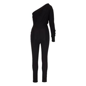 Saint Laurent One-Shoulder Ruched Jumpsuit - - Jumpsuits & Playsuits - Damen - Schwarzk - M