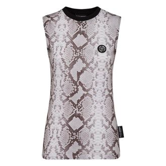 Plein Sport Femme, Tops, Gris, Taille: 38 FR Tank Top Python
