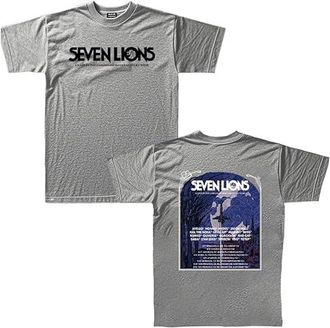 Generic Seven Lions Merch 2026 Stars Tour T-shirt d&eacute;t&eacute; Mode D&eacute;contract&eacute; Y2K T-shirt &agrave; manches courtes Sport Unisexe Top, gris, 3XL