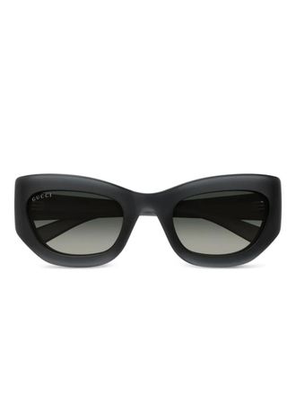 Gucci lunettes de soleil &agrave; monture papillon - Gris
