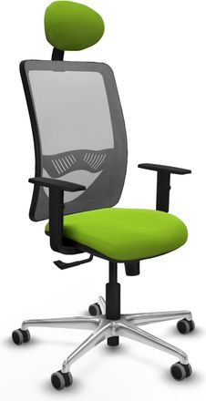 Piqueras y Crespo Schreibtischstuhl mit Zulema-Armlehnen, h&ouml;henverstellbarer Lendenwirbelst&uuml;tze und festem Kopfteil, ausgestattet mit Sincro 3 Positionen und Schneidesc
