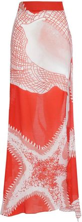 Amir Slama jupe longue à imprimé coquillage - Rouge