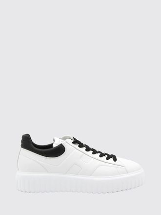 Hogan Baskets &agrave; plateforme H-Stripes en cuir de veau lisse avec logo emboss&eacute;
