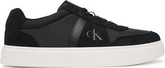 Calvin Klein Sneakers Mixed Texture Lace Up Cupsole Trainers YM0YM01395 Schwarz