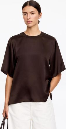 Arket T-Shirt Aus Seidensatin -Braun
