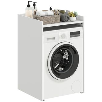 HOMCOM Badezimmerschrank Nischenschrank mit offen Regal, Badschrank Toilettenschrank Beistellschrank f&uuml;r Badezimmer, kleine R&auml;ume, 64 x 60 x 97,5 cm, Wei&szlig;