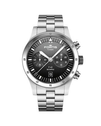 Fortis FLIEGER F-43 Bicompax Black Herrenuhr F4240006