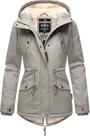 Marikoo Veste dhiver pour femme - Rembourr&eacute;e en fausse fourrure - Marikoo B376 - Gris - Small
