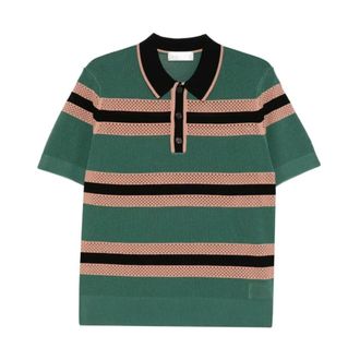 Dries Van Noten Polo Mercy &agrave; Rayures - Homme - Tops - Vert - Taille: L