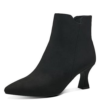 Marco Tozzi Bottines &agrave; talon pointu pour femme avec fermeture &eacute;clair, Noir, 36 EU