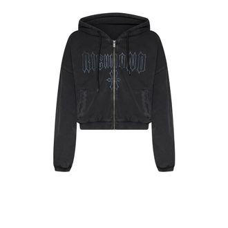 John Richmond Felpa con cappuccio e logo frontale - - Sweatshirts & Hoodies - Herren - Schwarzk - XL