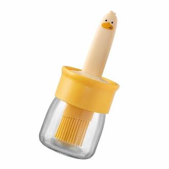 Generic Bouteille dhuile avec pinceau &agrave; badigeonner en silicone - 5,1 cm - Design pour la cuisine, la cuisson, le grill, r&eacute;utilisable, haute temp&eacute;rature, faci