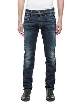 Replay Herren Jeans Anbass Slim-Fit Hyperflex Cloud mit Stretch, Bleu Fonc&eacute; 007 (Blau), 31W / 30L