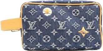 Louis Vuitton Pre-owned Vintage Monogram Denim Clutch - - Pre-owned - Damen - Blau - ONE SIZE