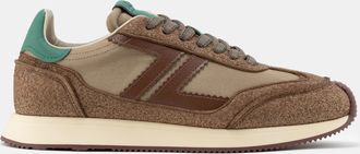 Z&egrave;ta Herren vegan Sneaker Omega Mokkabraun/ Gr&uuml;n
