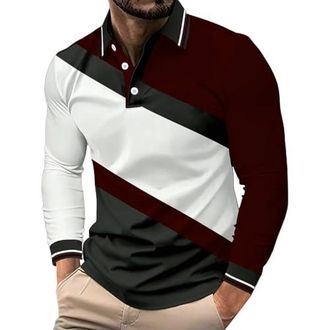 Generic Pull pour homme - Col montant - Sweat-shirt &agrave; manches longues - Business - Sweat &agrave; capuche - Coupe droite - Col polo - Loose - Manches longues - Bouto