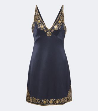 Versace Robe Medusa en soie &agrave; ornements