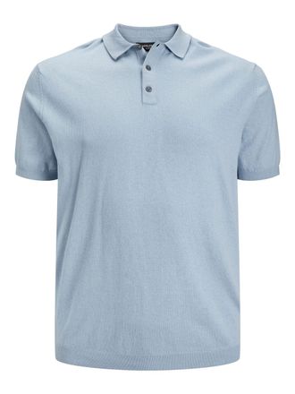 Jack & Jones PLUS Male JPREMIL Knit Polo S/S SN PLS Strickpullover, Niagara Mist, 4XL