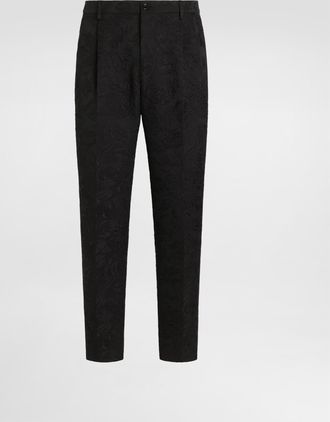 Dolce & Gabbana Brocade Trousers - Mann Hosen Und Shorts Schwarz 56