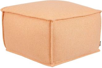 Beliani Pouf en Coton Billes EPS Carr&eacute; Ottoman Repose-Pieds Salon Chambre Accessoire Orange Sherali