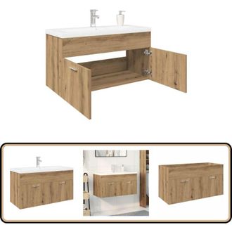 vidaXL vidaXL Waschbeckenunterschrank mit Einbaubecken Artisan-Eiche