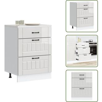 vidaXL vidaXL K&uuml;chen-Unterschrank Lucca Hochglanz-Wei&szlig; Holzwerkstoff
