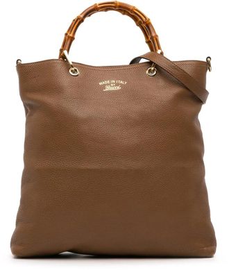 Gucci Hobo Bags - Tall Leather Bamboo Shopper Tote - Gr. unisize - in Braun - f&uuml;r Damen
