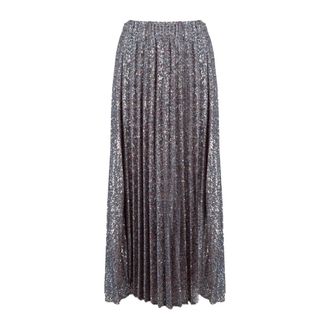 Patrizia Pepe Plissierter Midi-Rock mit Pailletten - - Skirts - Damen - Grau - M