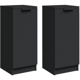 vidaXL Sideboards 2 Stk. Schwarz 30x30x70 cm Holzwerkstoff Vidaxl
