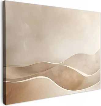 MuchoWow © Wandbilder 70x50 cm Wohnzimmer Wanddeko Schlafzimmer Zimmerdeko Wandgemälde Zimmer Deko auf Wand Dekoration Wall Art Beige - Hügel - Muster