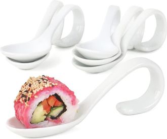 Holst Porzellan Appetizer Zakouski- & H&auml;ppchen L&ouml;ffel 14 cm, wei&szlig;, 6 Einheiten