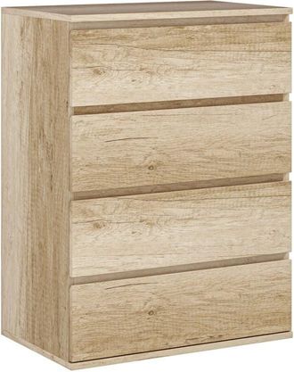 HOMCOM Commode 4 tiroirs dim. 60L x 40l x 80H cm effet bois
