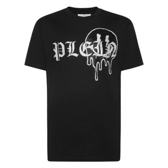 Philipp Plein Homme, Tops, Noir, Taille: 3XL T-shirt Col Rond Smile