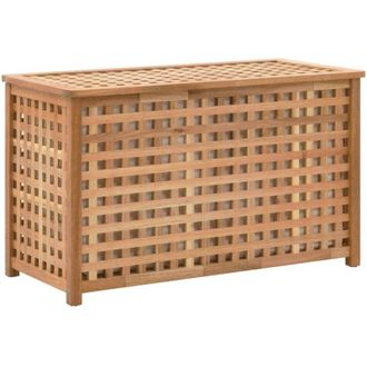 vidaXL Coffre de blanchisserie 77,5x37,5x46,5 cm Bois massif de noyer