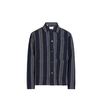 Selected Baumwollgestreift Hemd - blau