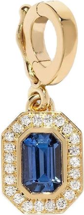 Azlee bague en or 18ct à diamants et saphir