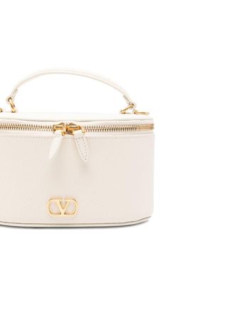 Valentino Garavani Cream Leather VLogo Clutch - White