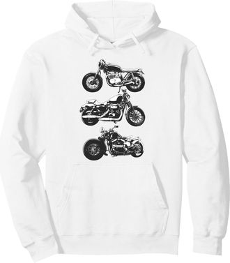 Trendy Apparel Cafe Racer Cruiser and Chopper Motorcycle Pullover Hoodie