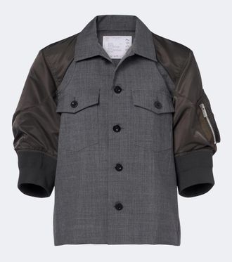 sacai Veste en serg&eacute; de laine