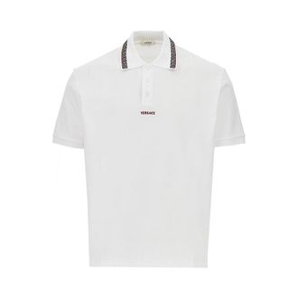 Versace Cotton polo shirt with Greca motif Man XL
