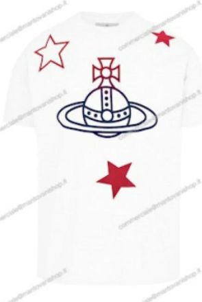 Vivienne Westwood Homme, Tops, Blanc, Taille: XL Orb and Stars Classic T-Shirt