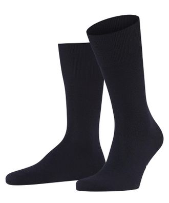 Falke Herren Socken Airport M So Wolle Baumwolle einfarbig 1 Paar, Blau Dark Navy 6370, 47-48
