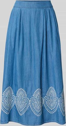 More & More Midirock in Denim-Optik mit Stitchings