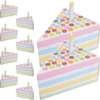 Lurrose 10st&uuml;cke Triangular Cake Shape Geschenkboxen Teiliges F&uuml;r S&uuml;&szlig;igkeiten Kekse F&uuml;r Hochzeiten Geburtstagsfeiern Und Festliche Anl&auml;sse Mit Bunten Punkten