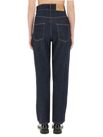 Moschino Laurel Crown Patch Jeans - Blue