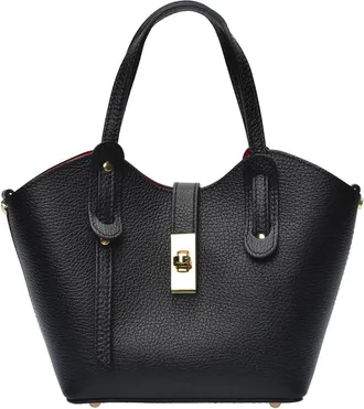 Anna Luchini Schwarz Rindsledertasche