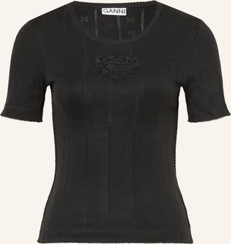 Ganni Strickshirt schwarz