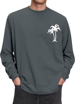 Generic T-shirt &agrave; manches longues pour homme, t-shirt surdimensionn&eacute; imprim&eacute; &agrave; manches longues, t-shirt d&eacute;t&eacute; l&eacute;ger, col rond, t-shirt &agrave; manches longues, t-shi
